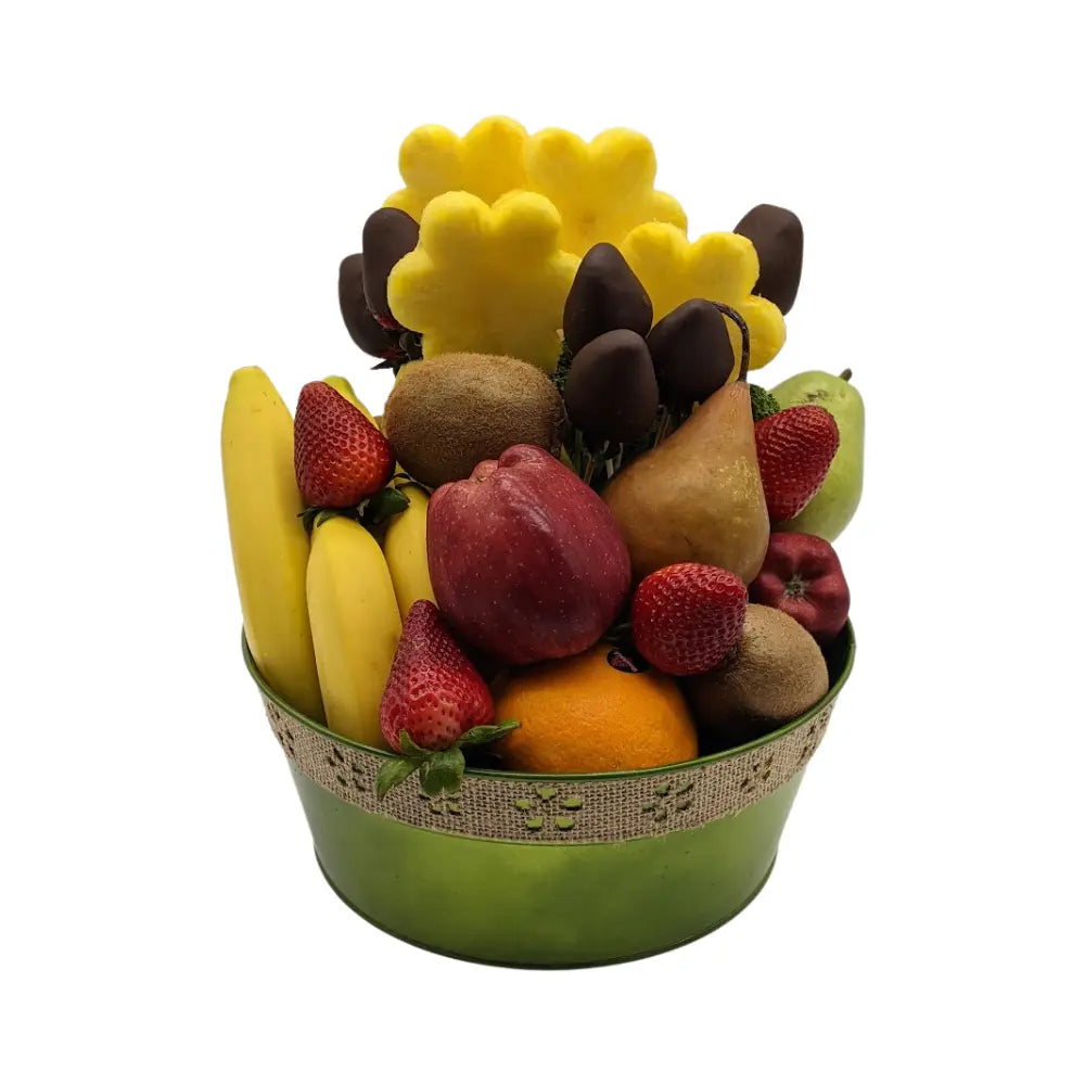 Daisy Delight Fruits Basket - Bountiful Edible Fruit Arrangements ...
