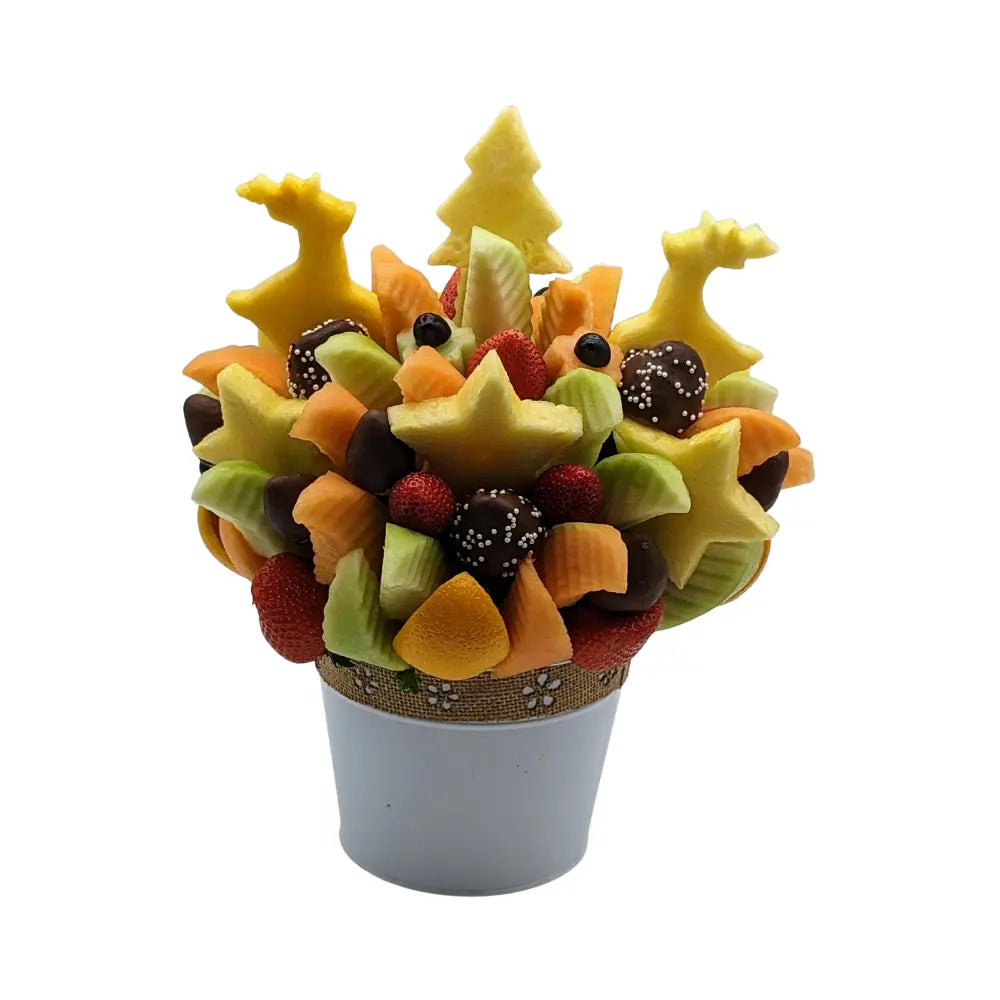 Merry Christmas Gift Basket - Bountiful Edible Fruit Arrangements ...